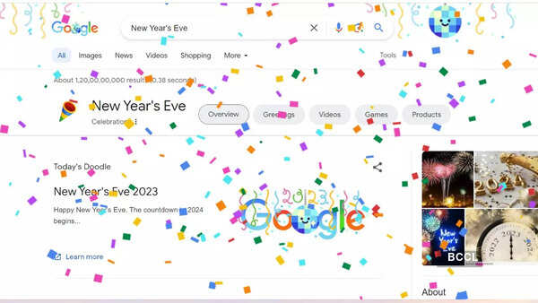 Last Google doodle of 2023 rings in the New Year with colours and ...