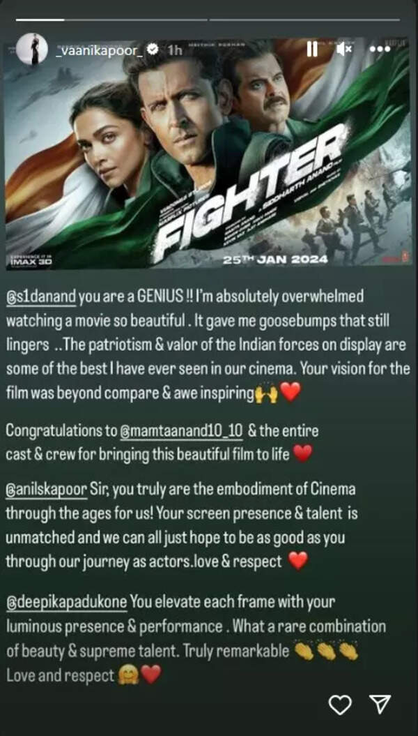 Hrithik Roshan’s War co-star Vaani Kapoor reviews Fighter: I’m ...