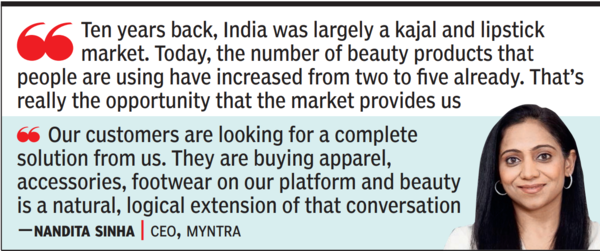 Beauty business growing faster than fashion: Myntra CEO - Times of India