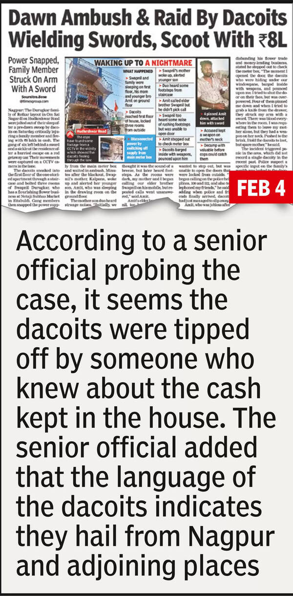 Dacoity Case: Police suspect insider’s role in ₹8L dacoity case in ...