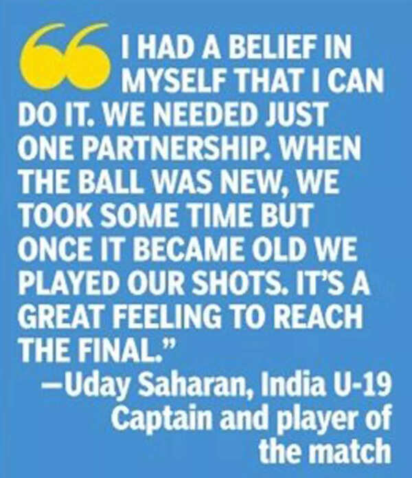 Sachin Dhas, Uday Saharan power India to fifth straight U19 World Cup ...