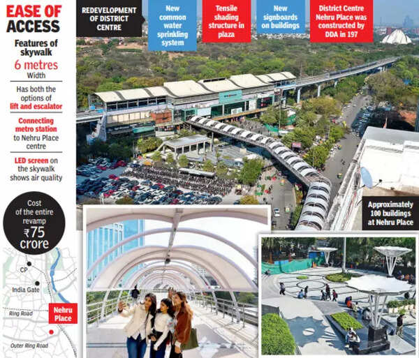 Nehru Palace! Swanky skywalk makes approach to market from metro ...