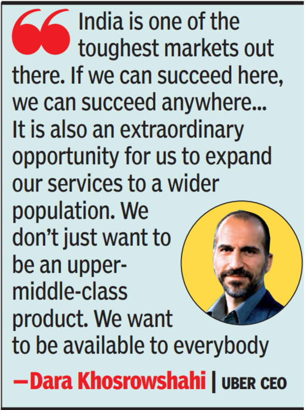 Indians extremely demanding, but unwilling to pay: Uber CEO - Times of India