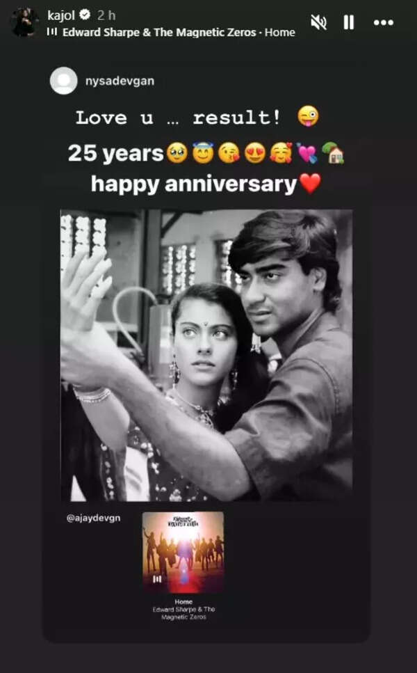 Kajol and Ajay Devgn Celebrate 25th Anniversary, Thank Fans and Nysa ...
