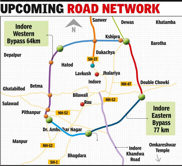 ₹1535cr approved for 34km of Indore Western Bypass | Indore News ...