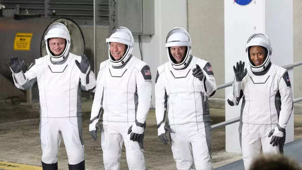 space x launches three-man one-woman crew to the international space ...