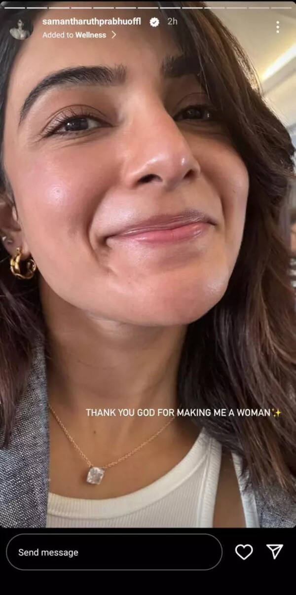 Samantha Ruth Prabhu thanks God for making her a woman as she ...