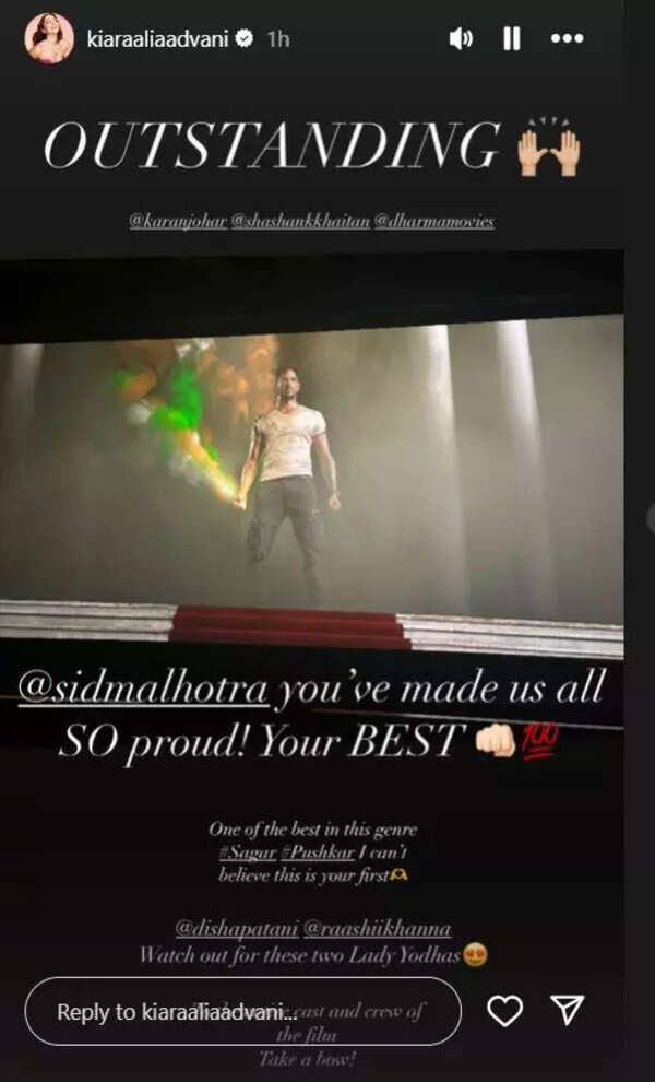 Kiara Advani showers love on husband Sidharth Malhotra for 'Yodha ...