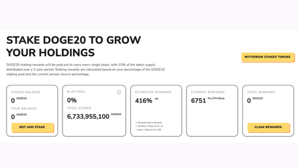 Newly launched fast-growing Dogecoin20 ($DOGE20) presale raises $2 ...