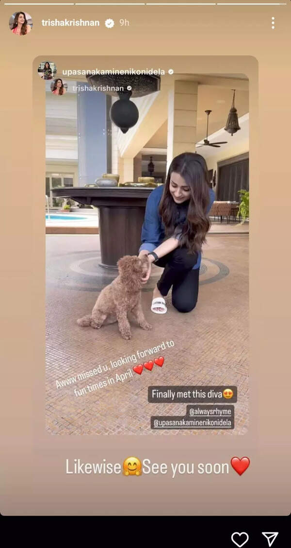 Trisha Krishnan shares sweet moments with Ram Charan and Upasana ...