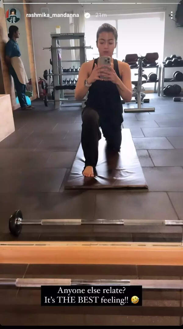 Rashmika Mandanna gives fans a sneak peek into her workout routine ...