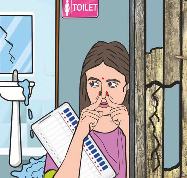 Polling Booth Officials: ‘excuse Me, Can I Use Your Toilet Please?’ | Nagpur News - Times of India
