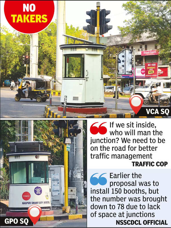 Smart Booths: Smart Booths Wait For Traffic Cops To Move In | Nagpur News - Times of India