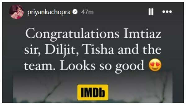 Priyanka Chopra Cheers For Sister Parineeti Chopra Diljit Dosanjh