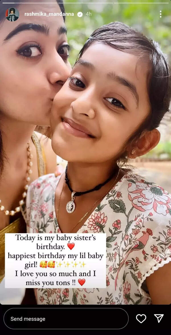 Rashmika Mandanna shares adorable moments with her little sister Shiman on her birthday, ' I ...