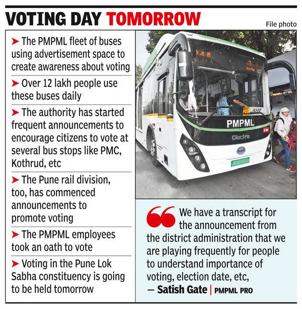 Voting: PMPML, Pune railway division start drive to promote voting ...