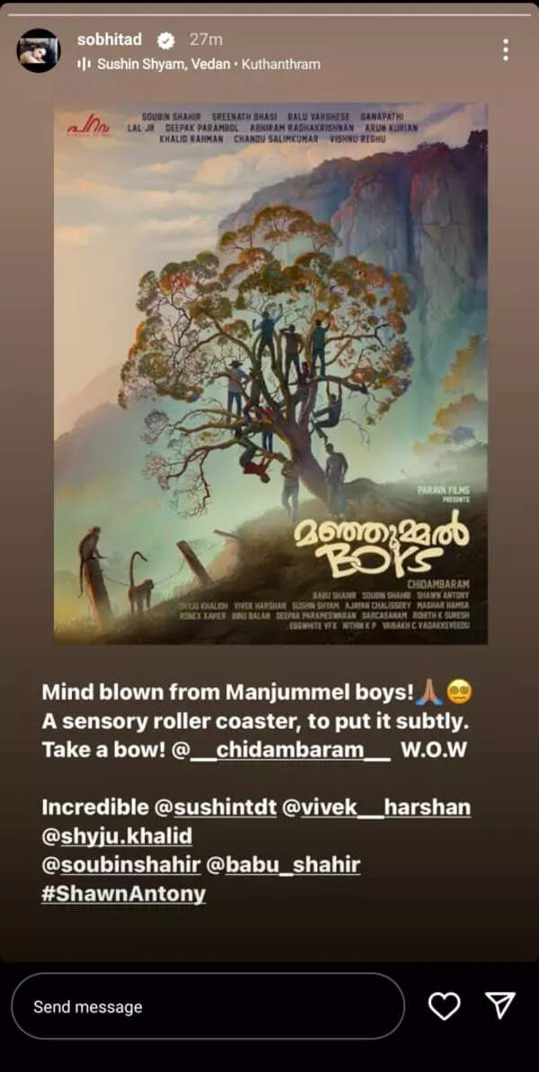 Sobhita Dhulipala calls 'Manjummel Boys' a sensory roller coaster ...