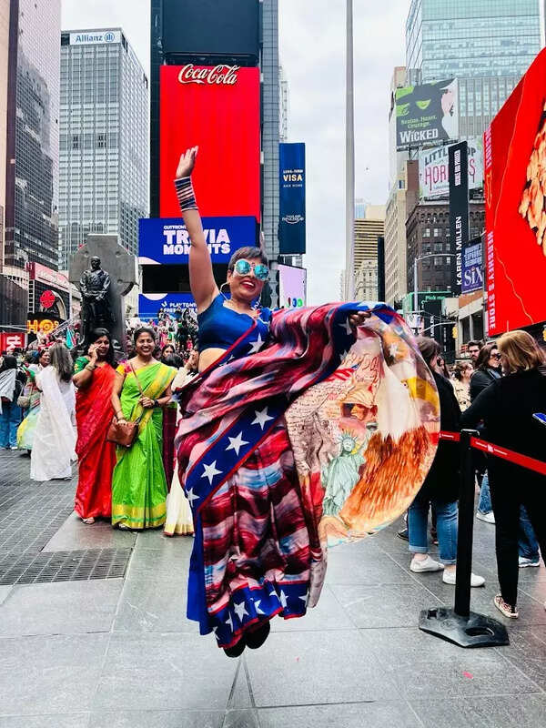 Sari Walkathon reaches Times Square New York - Times of India