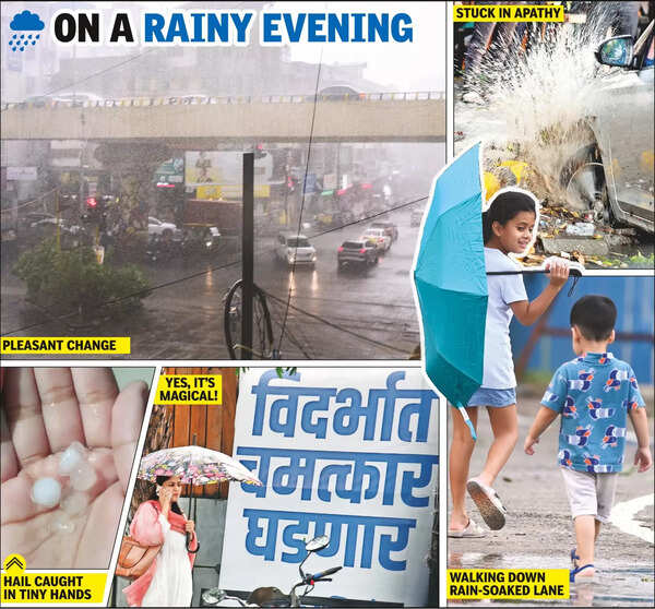 Rain: Unseasonal rain and hail hit Nagpur again, IMD issues yellow alert for 2 days | Nagpur ...