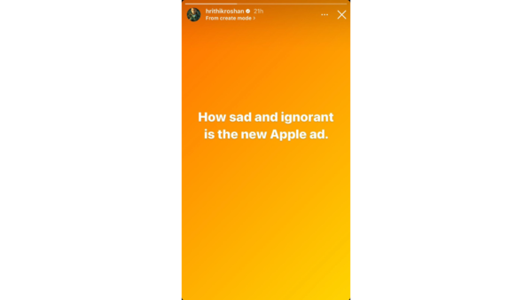 Hrithik Roshan calls this Apple ad “sad” and “ignorant” | - Times of India
