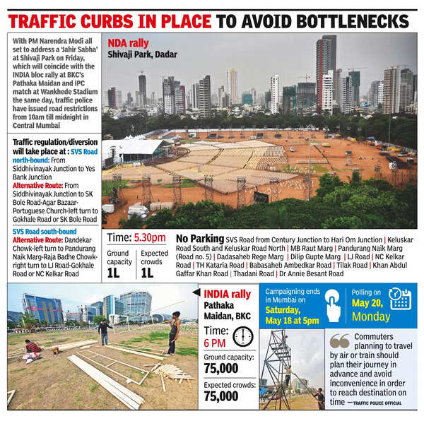 Mumbai News: Two mega rallies in Mumbai today: PM Modi at Shivaji Park ...