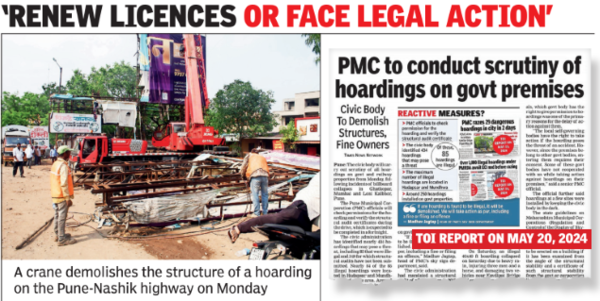 Illegal Hoardings: PCMC begins special drive to remove illegal hoardings | Pune News - The Times ...