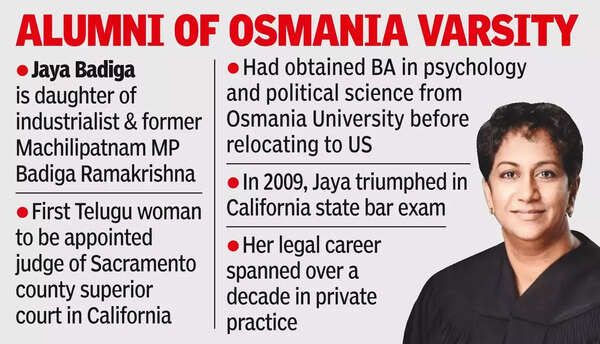 In a first, Andhra woman becomes US court judge - Times of India