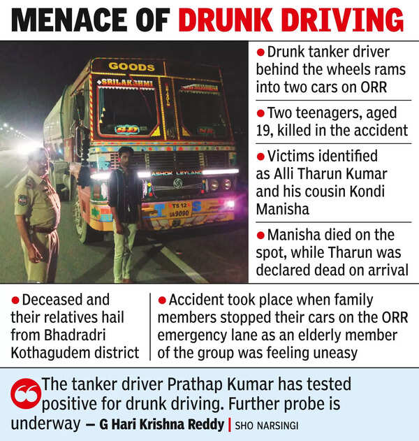 Tanker Driver: Drunk Tanker Driver Kills 2 Teens on ORR in Hyderabad ...