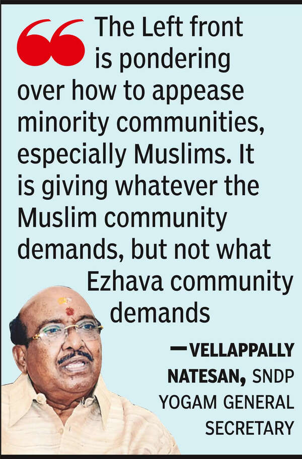 Ezhavas: No justice for Ezhavas: Vellappally | Kochi News - Times of India