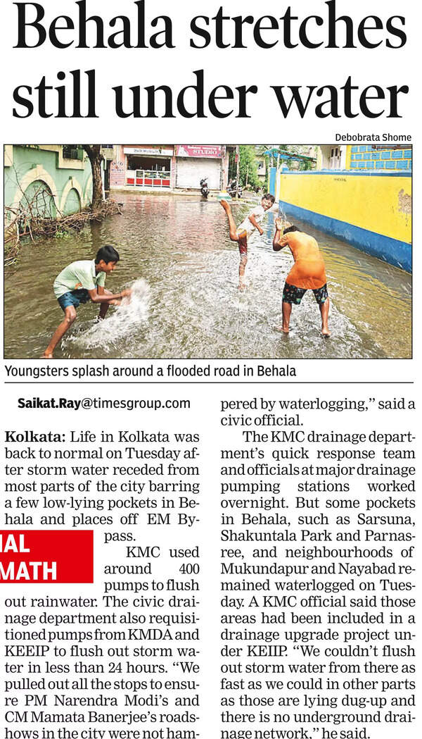 Kolkata's Behala and EM Bypass Residents Face Endless Wait for Drainage ...