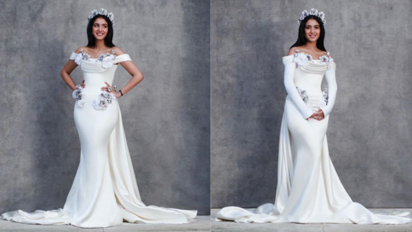 Radhika Merchant exudes royal elegance in Tamara Ralph’s white satin ...
