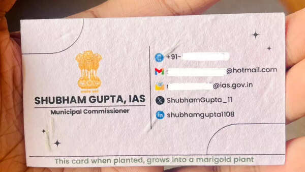 IAS officer's plantable visiting cards inspires people | - Times of India