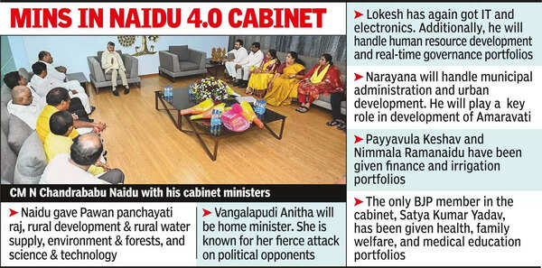 Andhra Pradesh chief minister N Chandrababu Naidu makes Pawan Kalyan deputy CM, Nara Lokesh gets ...