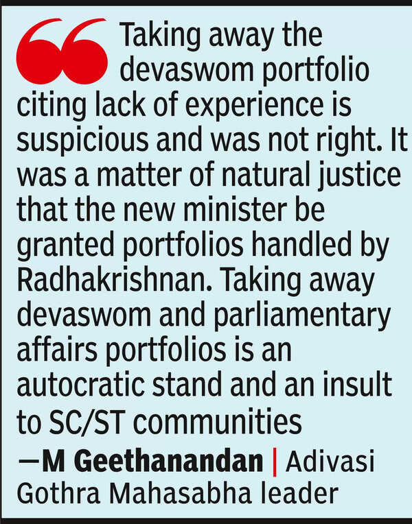 ‘Savarna appeasement’: CPM draws flak for ST min’s portfolio | Kochi ...