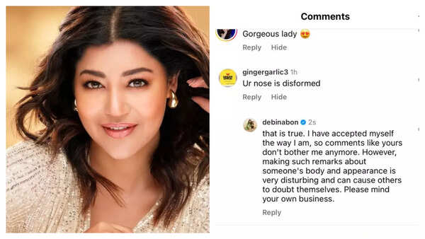 Debinna Bonnerjee gives it back to a social media user who commented on ...