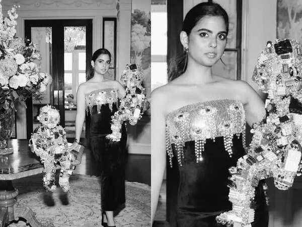 Isha Ambani shines in Schiaparelli couture with twin robot babies ...