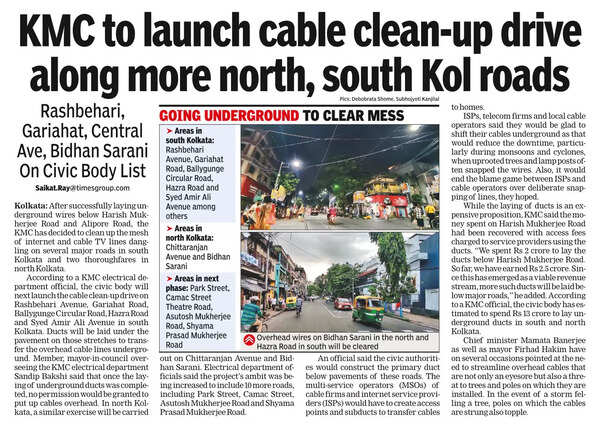 Cable Mess: Kolkata's Drive to Clear Cable Mess in South Kolkata ...