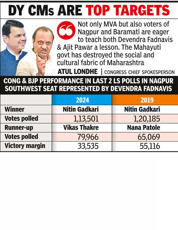 Maha Vikas Aghadi: MVA targets Fadnavis and Pawar in Maharashtra assembly election | Nagpur News ...