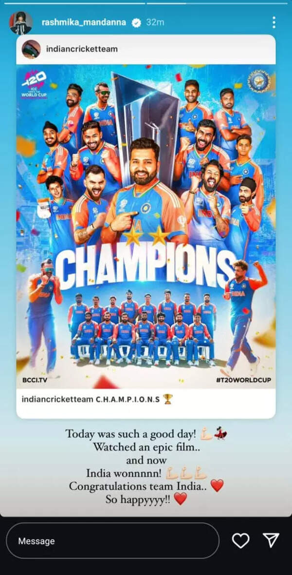 India Won T20 World Cup: Allu Arjun, Rashmika Mandanna, Rakul Preet ...