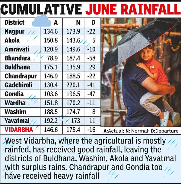 Monsoon: Monsoon well set over Nagpur, rainfall deficit down to 22% ...