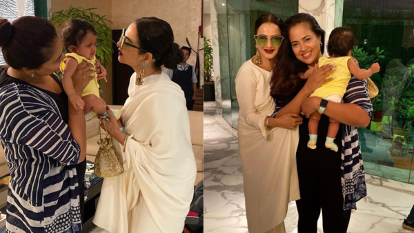 Throwback: When Rekha consoled Sameera Reddy's cranky daughter Nyra ...