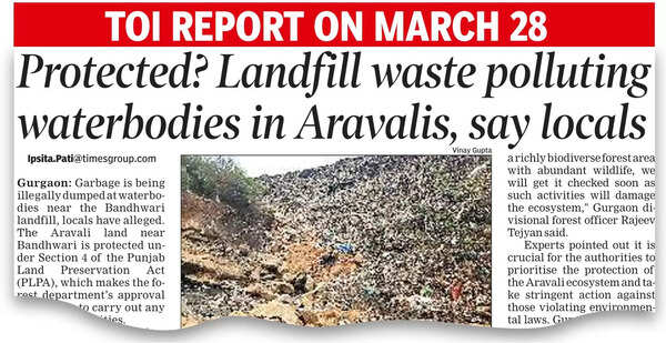 Aravali Waterbodies: Illegal Garbage Dumping in Aravali Waterbodies ...