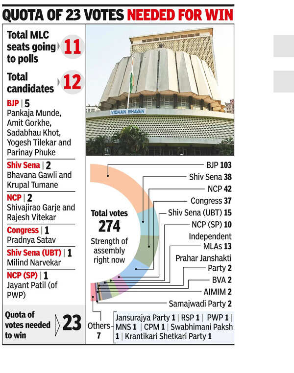 MLC Polls: 12 Candidates Compete for 11 Seats in MLC Polls | Mumbai ...