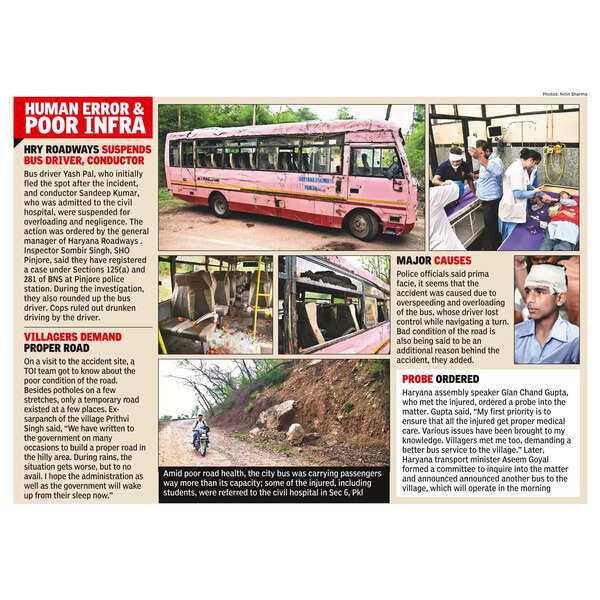 Bus Accident: Overloaded bus overturns on bad road, 46 students among ...