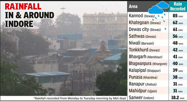 Rainfall: 11.3mm rain in west Indore, temperature rises to 33.4C ...