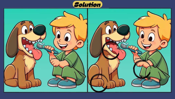 Optical Illusion: Can you spot 3 differences in this brushing the teeth ...