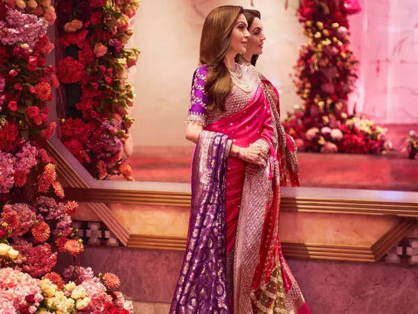 Nita Ambani's 'Charbagh' sari is made of real gold varak | - Times of India