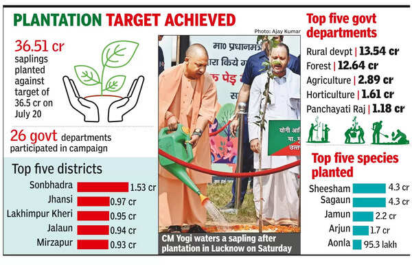 Global Warming: Plantation Drive to Curb Global Warming by UP CM Yogi ...
