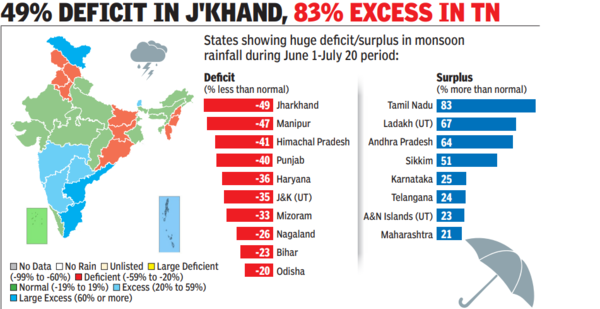 Monsoon 2024: Rain Deficit in 9 States, Surplus in 6 Others Impact ...