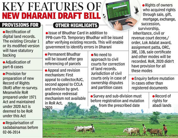 Dharani Draft: Dharani draft simplifies land application process | Hyderabad News - Times of India